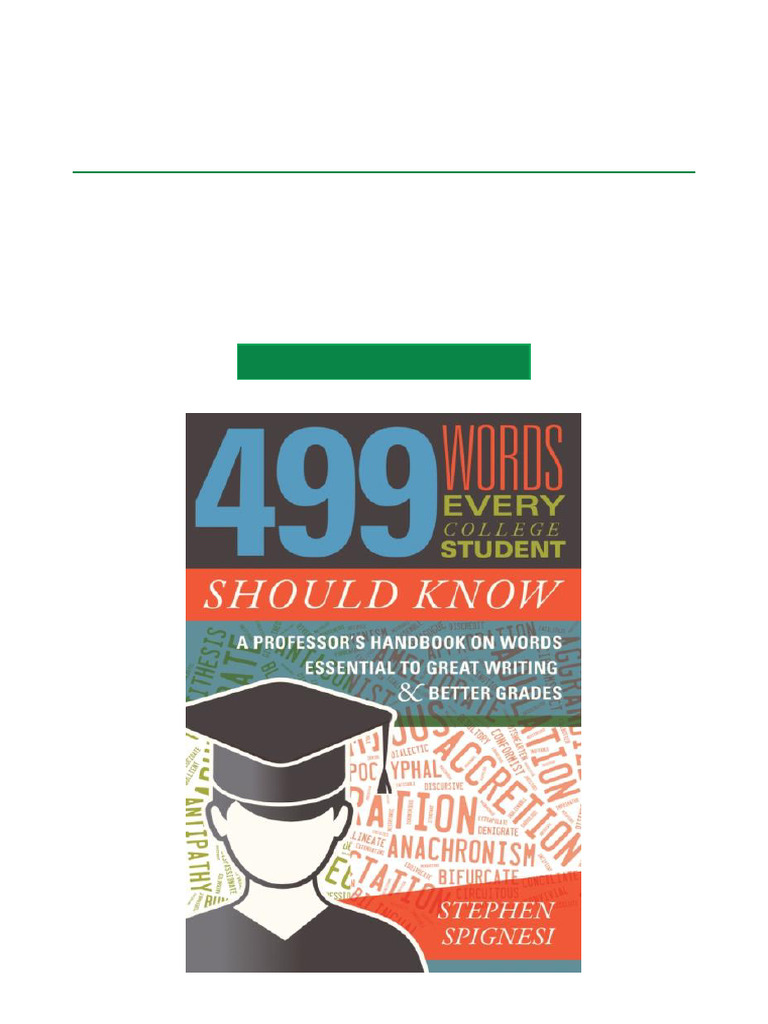 499 Words Every College Student Should Know A Professor's Handbook On ...