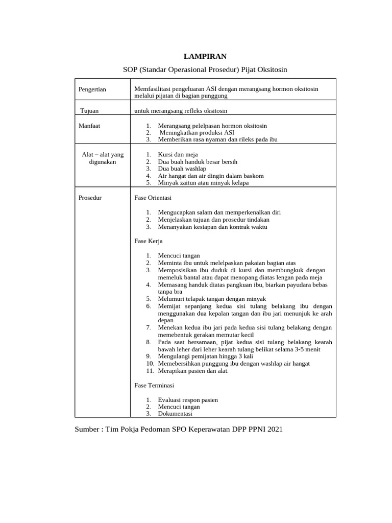 Sop Pijat Oksitosin | PDF
