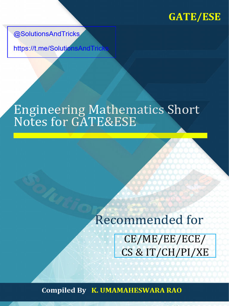 Engineering Mathematics Short Notes by K Umamaheswara | PDF | Matrix ...
