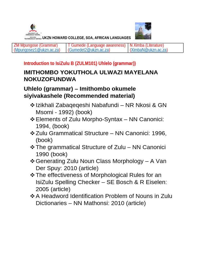 Imithombo Yolwazi ku IsiZulu | PDF