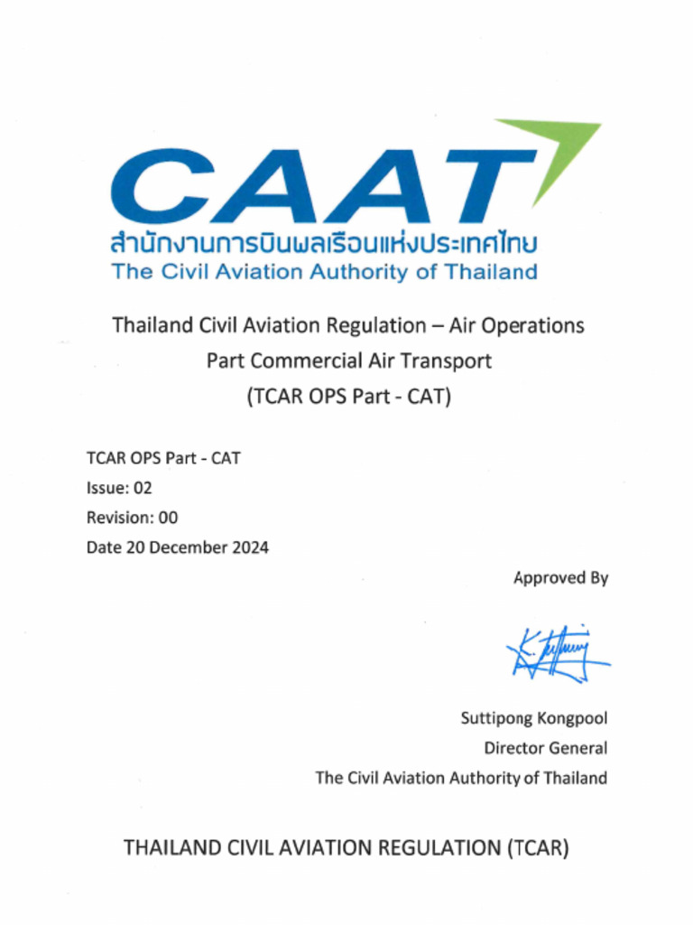 TCAR OPS Iss.02 Rev.00 Part CAT Regulation | PDF | Instrument Flight ...