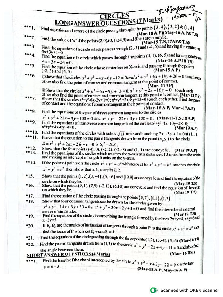 Maths 2B Important List | PDF