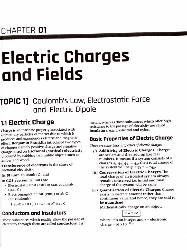 Electric Charges and Fields Overview | PDF | Electric Charge | Electric ...