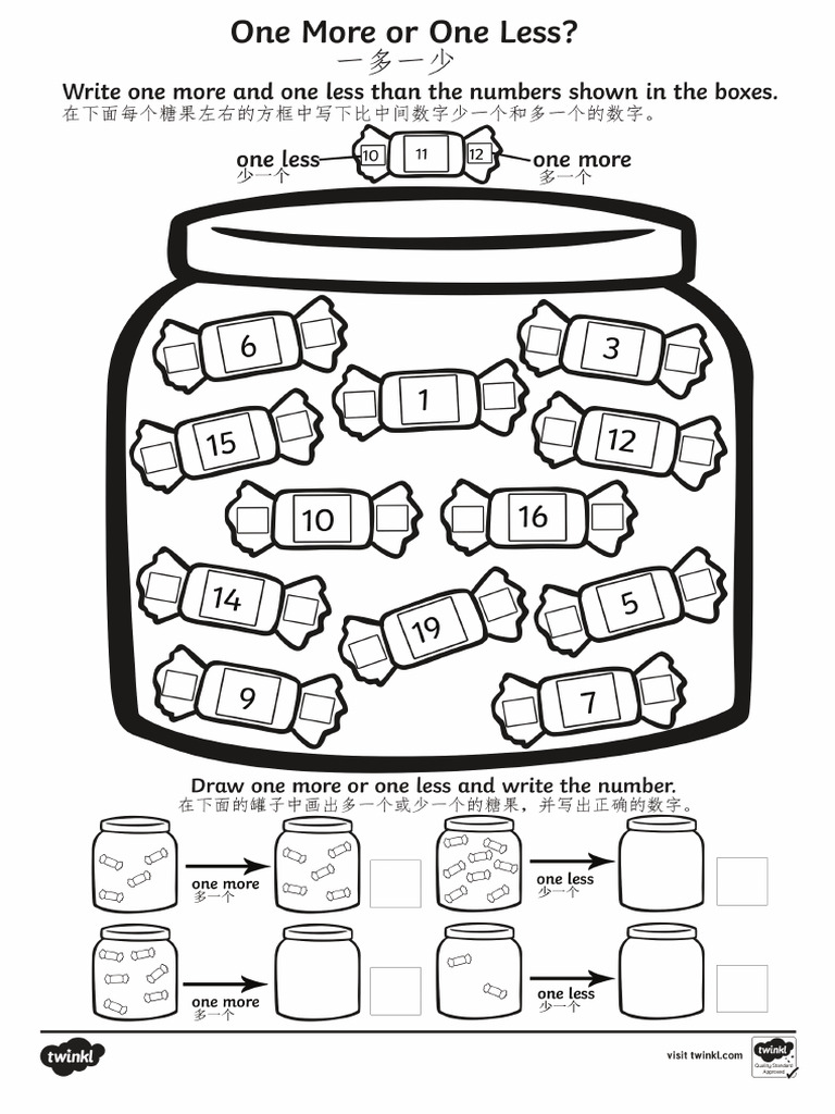 Ma T N 1340 One More One Less Sweet Counting Activity Sheet English ...