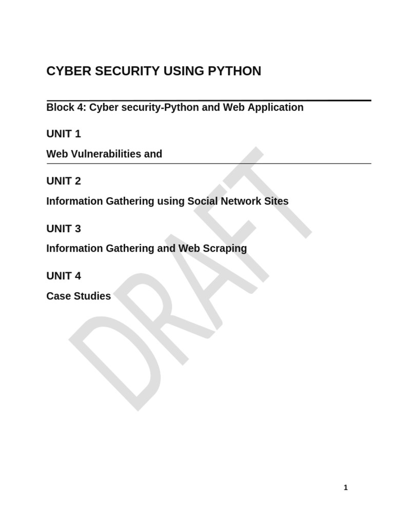 CYBER SECURITY USING PYTHON sysnosis | PDF | Security | Computer Security