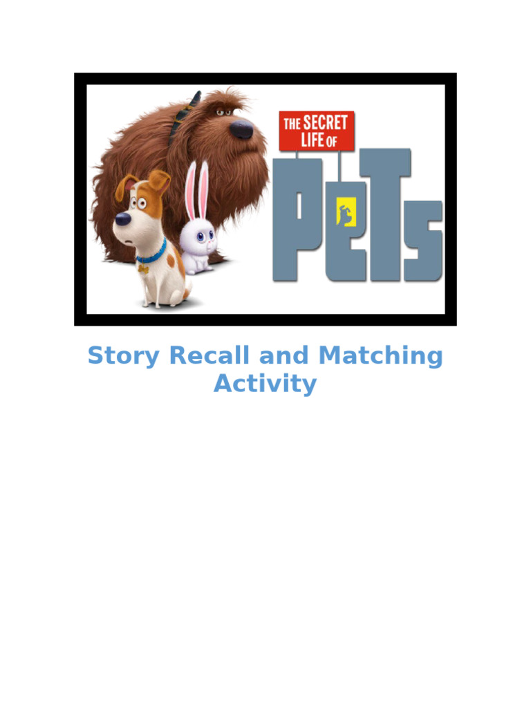 Story Recall and Matching Activity | PDF