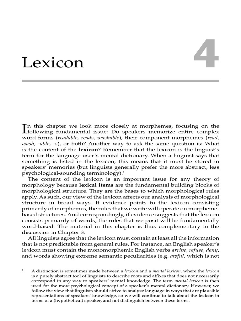 Lexicon: Wash | PDF | Morphology (Linguistics) | Lexicon