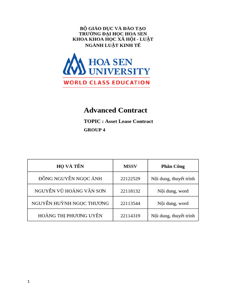 Asset Lease Contract-Group4 | PDF | Leasehold Estate | Damages