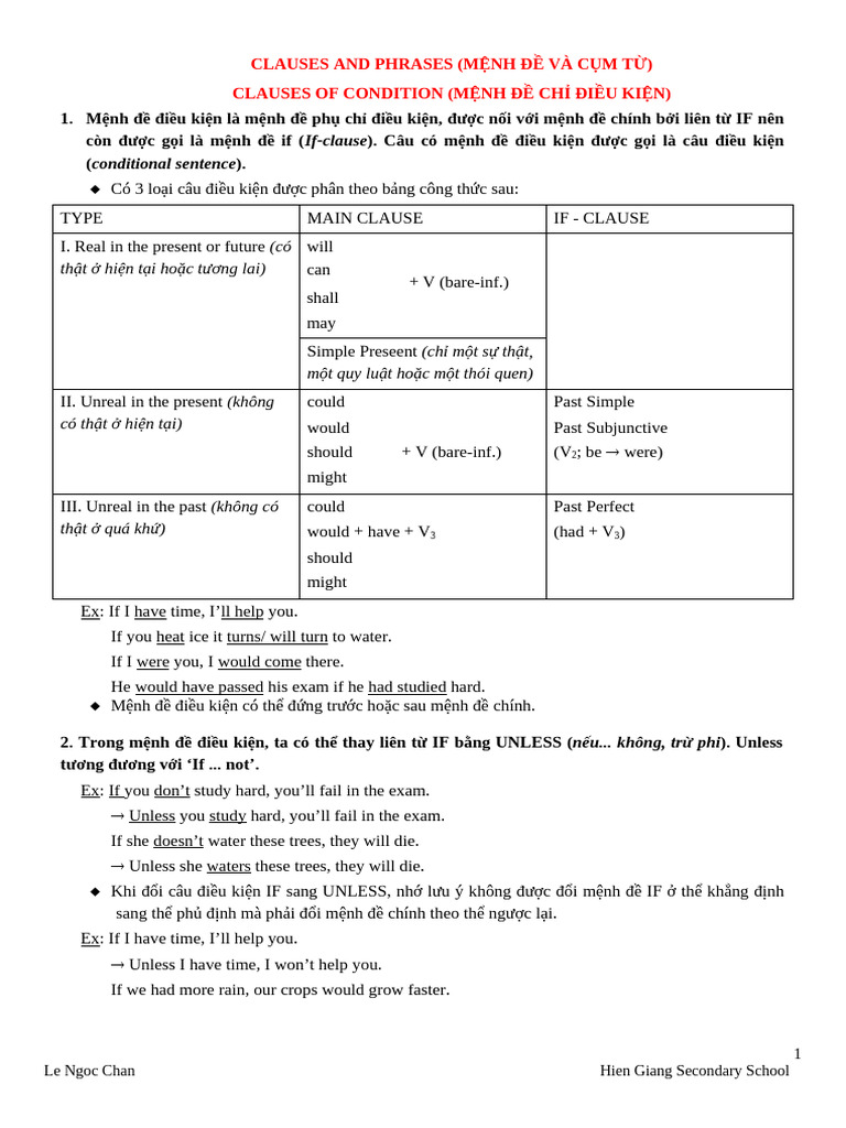 3. CLAUSES AND PHRASES (Mệnh đề và cụm từ) | PDF | Grammar