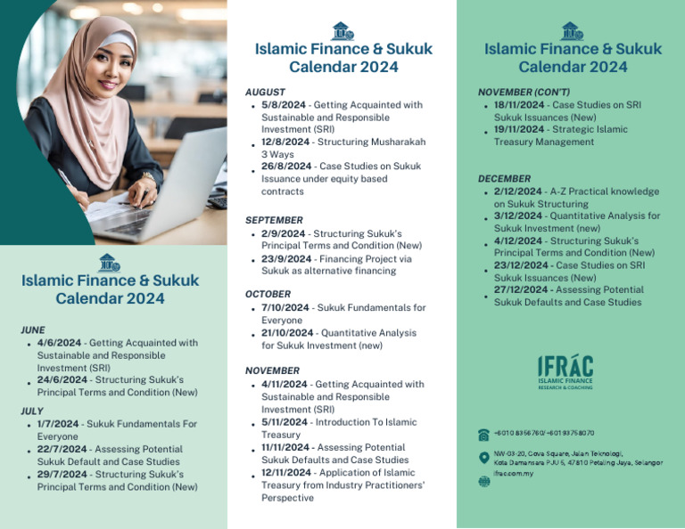 Calendar June - Dec 2024 Islamic Finance & Sukuk PDF | PDF | Islamic Ethics | Money