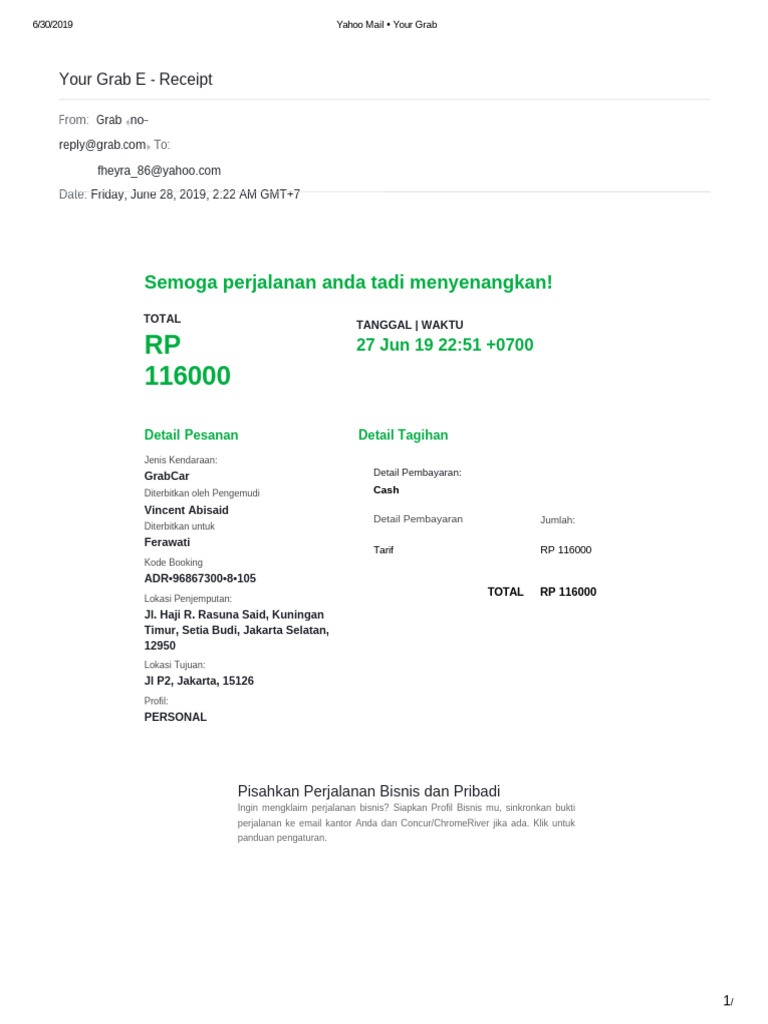 Cara Mendapatkan E-Receipt Grab | PDF
