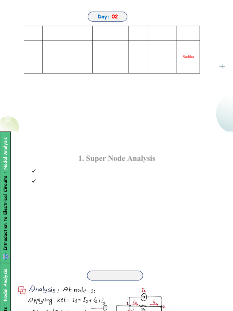 Lecture - 02. Super Node Analysis | PDF | Computer Engineering ...