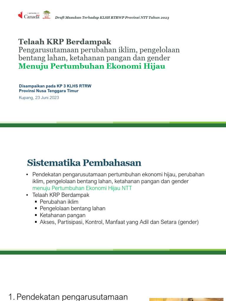 KP3 - Pengarusutamaan PI, Lahan, Ketahanan Pangan, Gender - ICRAF | PDF