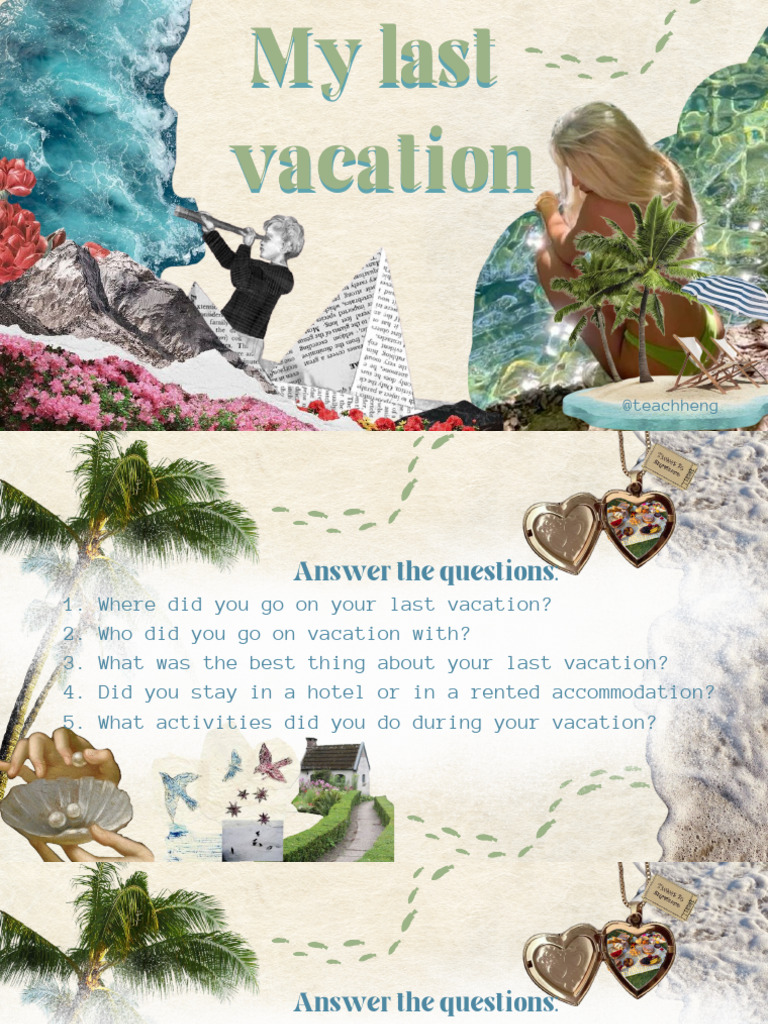 My Last Vacation Teach Eng | PDF
