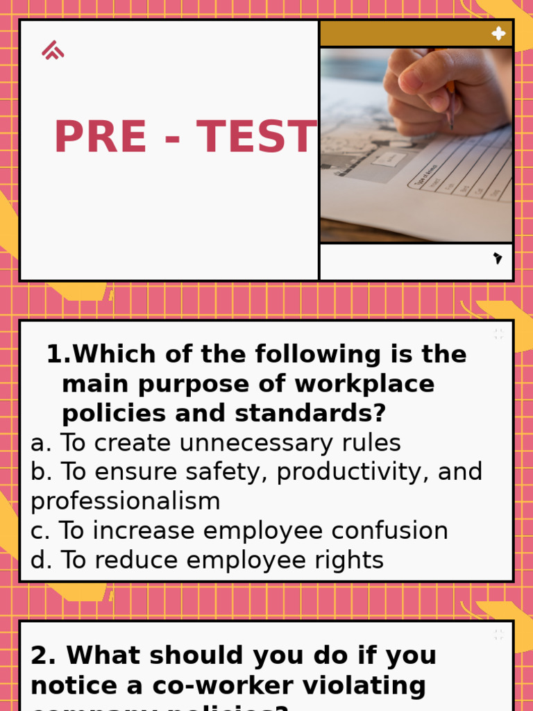 Observe Policies and Standards of The Workplace | PDF | Safety | Hygiene