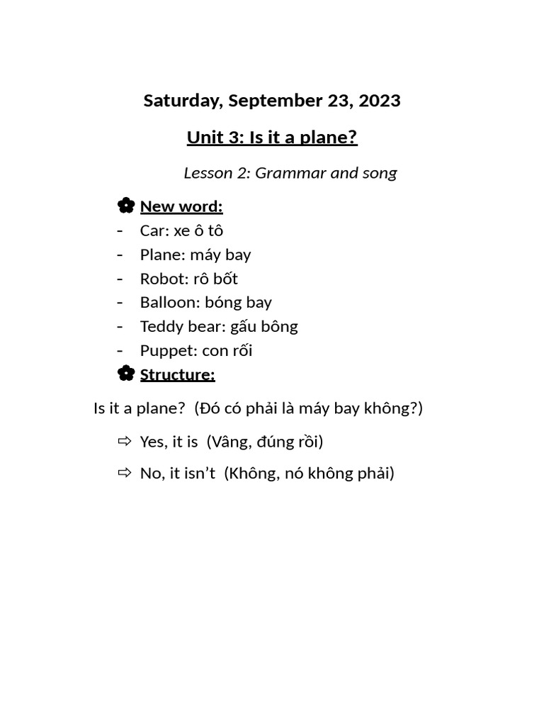 Unit 3 Lesson 2 | PDF