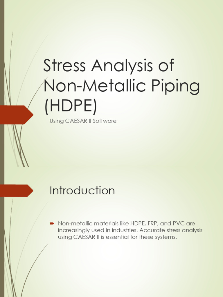 HDPE Pipe Stress Analysis in CAESAR II | PDF | Creep (Deformation ...
