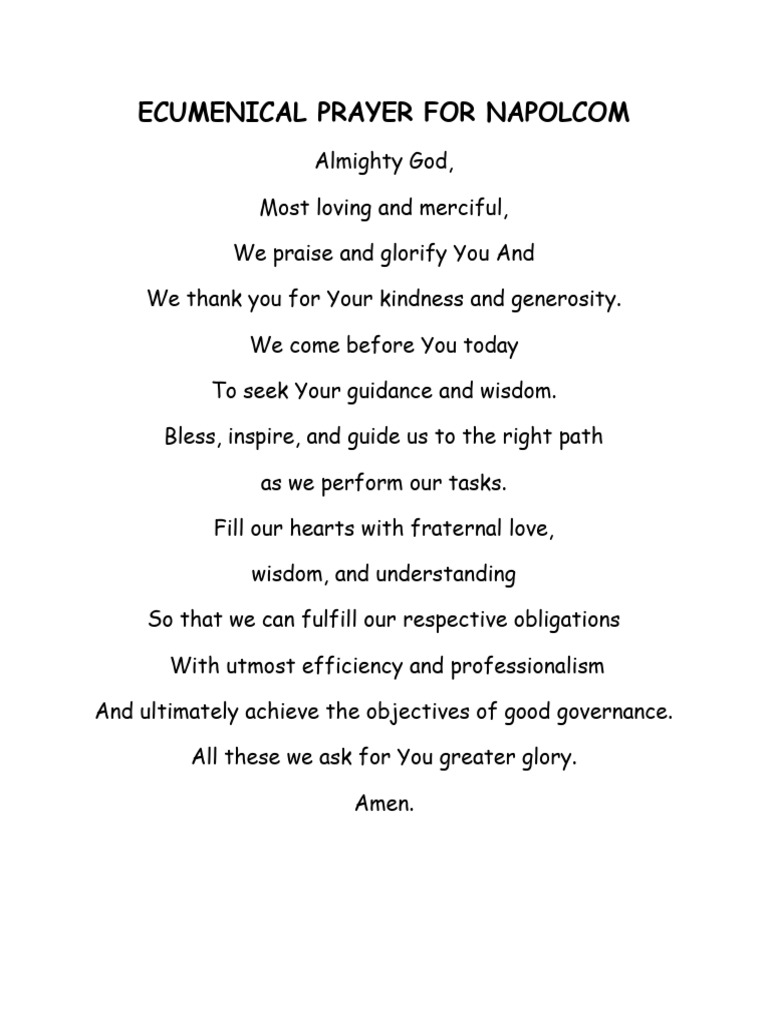 Ecumenical Prayer for Good Governance | PDF