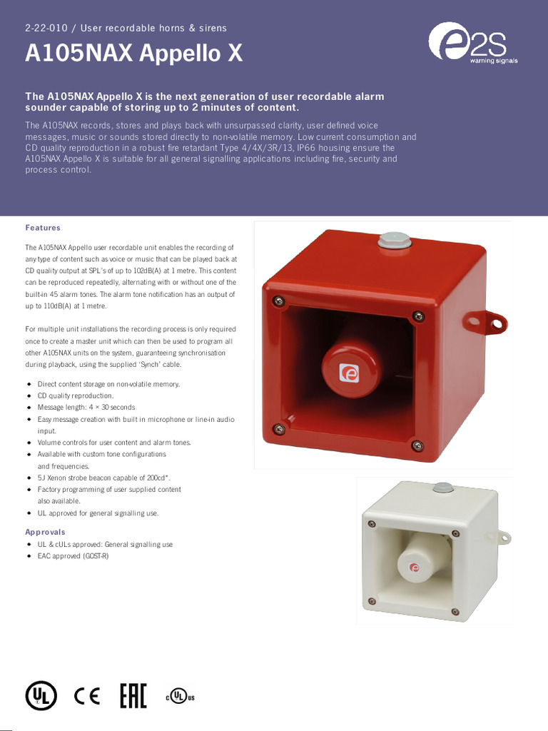 User Recordable Horns & Sirens Overview | PDF