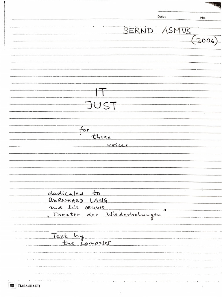 It Just - Bernd Asmus (Score) | PDF