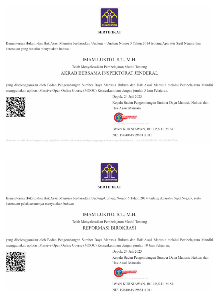 Sertifikat Mooc 2023 Imam Lukito | PDF