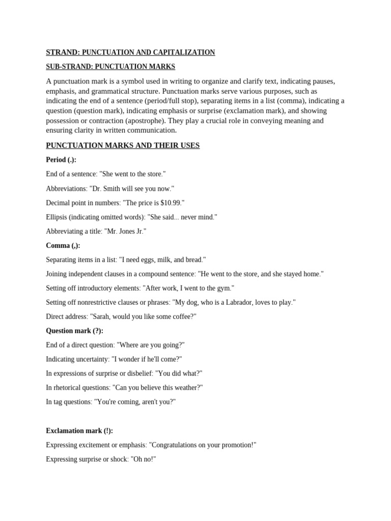 1 Punctuation and Capitalization1715082733 | PDF | Punctuation | Bracket