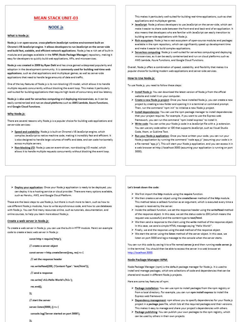 Mean Unit-3 | PDF | Java Script | Computer Engineering