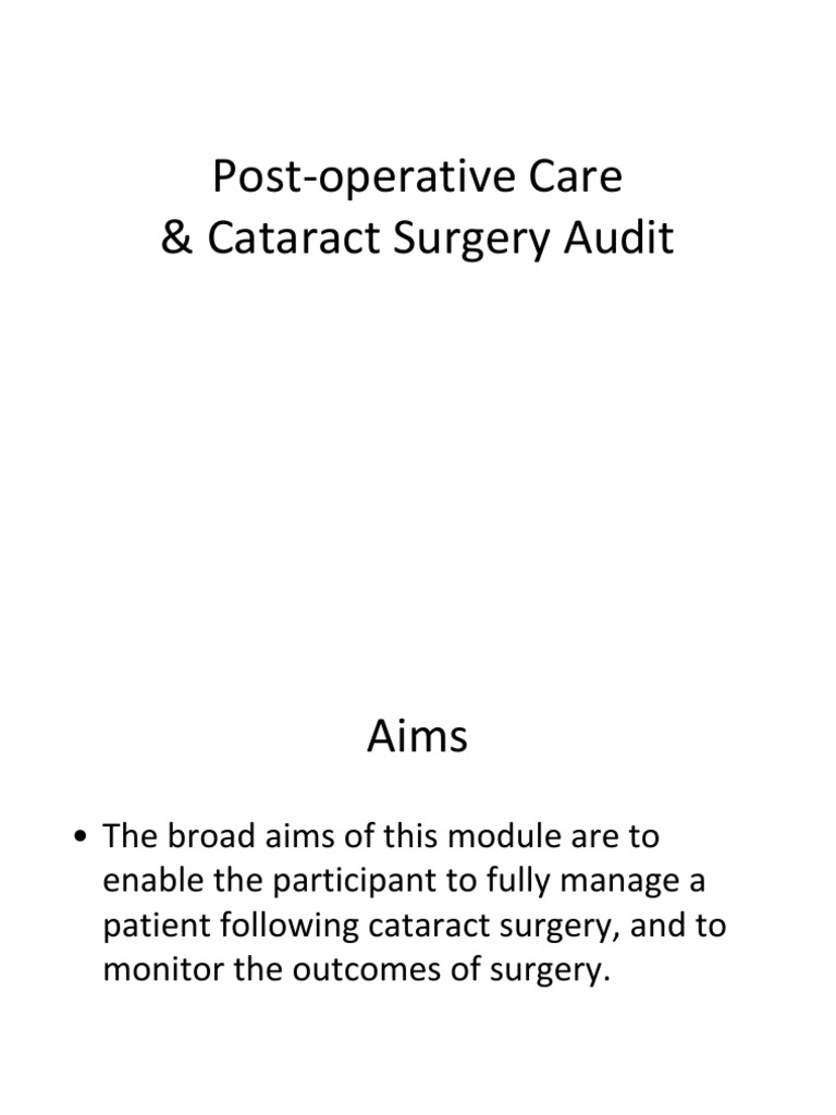 3-1 Post-operative Complications & Cataract Surgery Audit | PDF ...