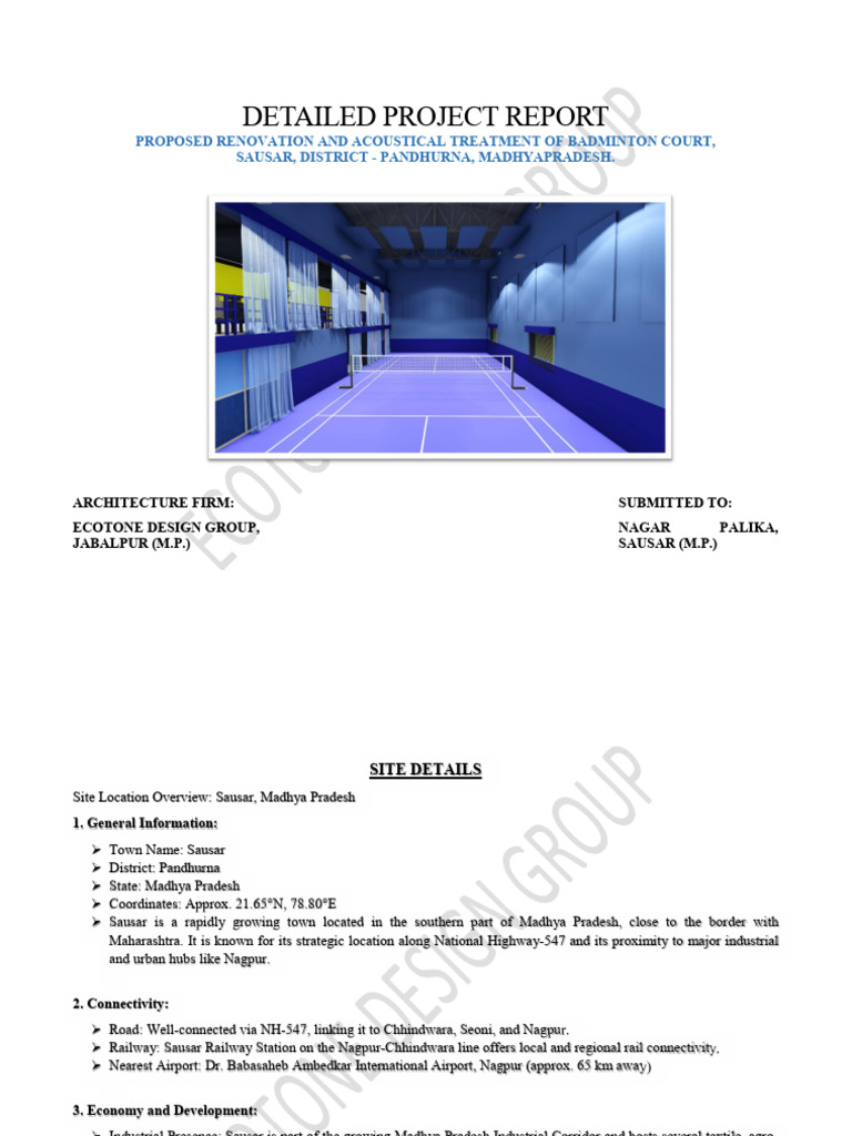 Badminton Court Renovation Project Report | PDF | Lighting | Building ...