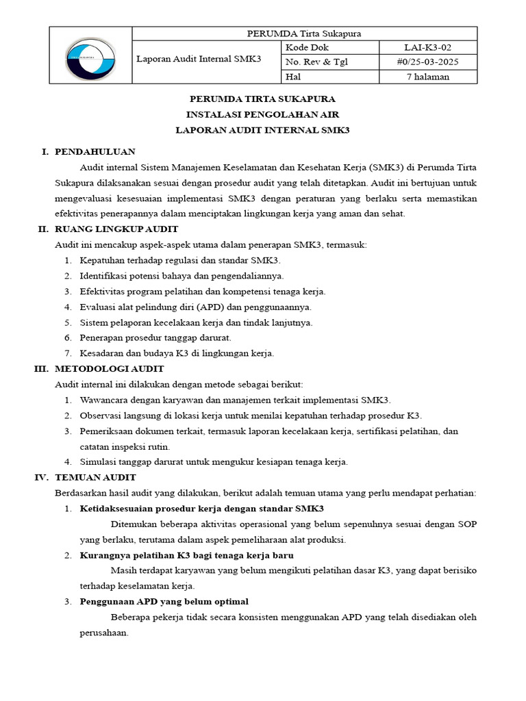AUDIT INTERNAL SMK3 | PDF