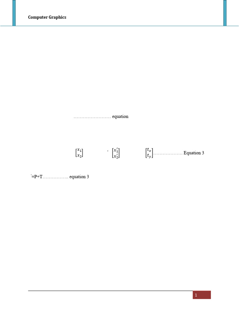 Chapter Three - 2D Transformation | PDF | Matrix (Mathematics) | 2 D ...