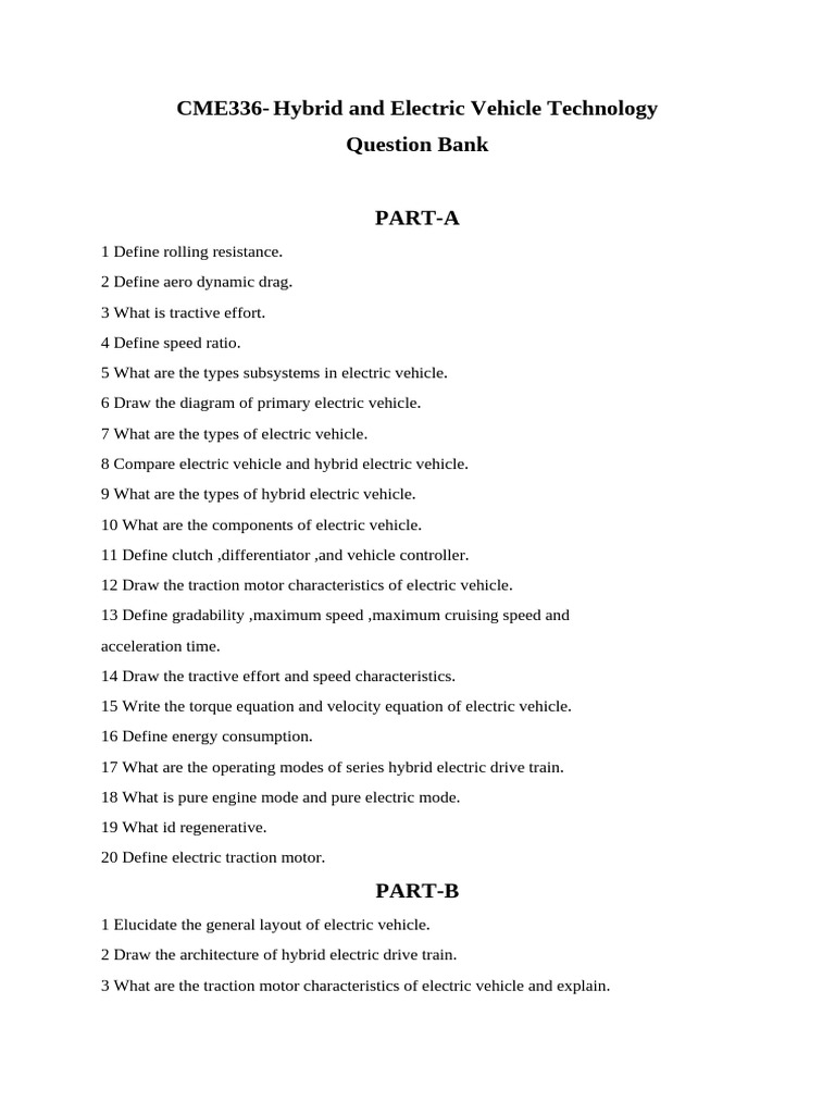 CME336 - Hybrid and Electric Vehicle Technology | PDF | Hybrid Vehicle | Electric Vehicle