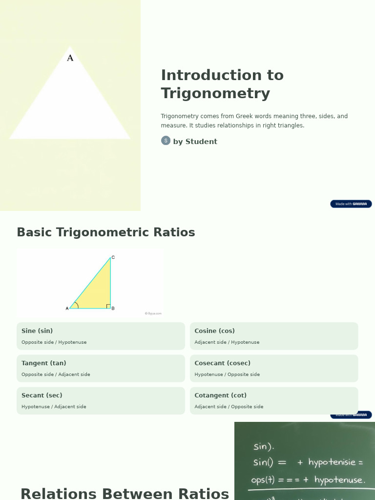 Introduction To Trigonometry | PDF