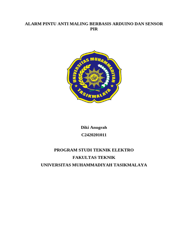 Alarm Pintu Anti Maling Arduino PIR | PDF
