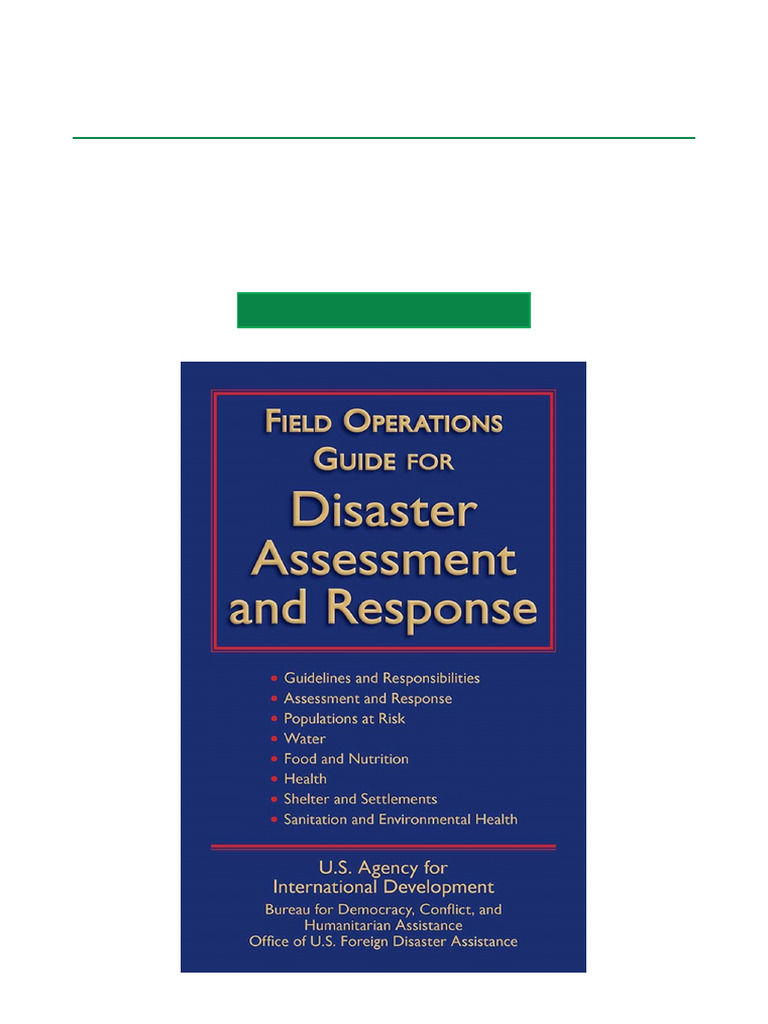 Field Operations Guide for Disaster Assessment and Response Scribd ...