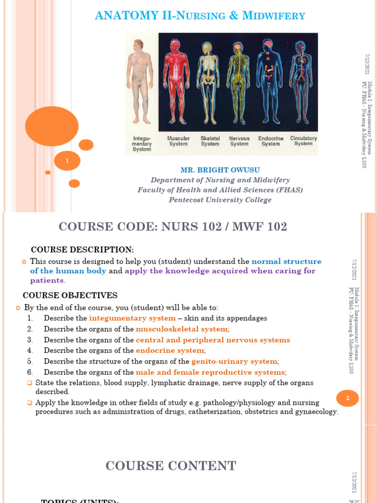 Anatomy II - Module 1 - Student - Integumentary System-2021 - 075431 ...