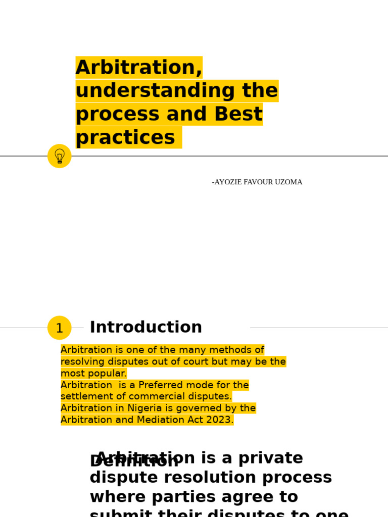Arbitration Process and Best Practices | PDF | Arbitration | Arbitral ...