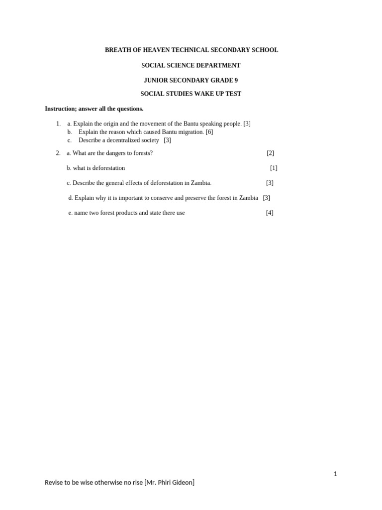 Grade 9 Social Studies | PDF