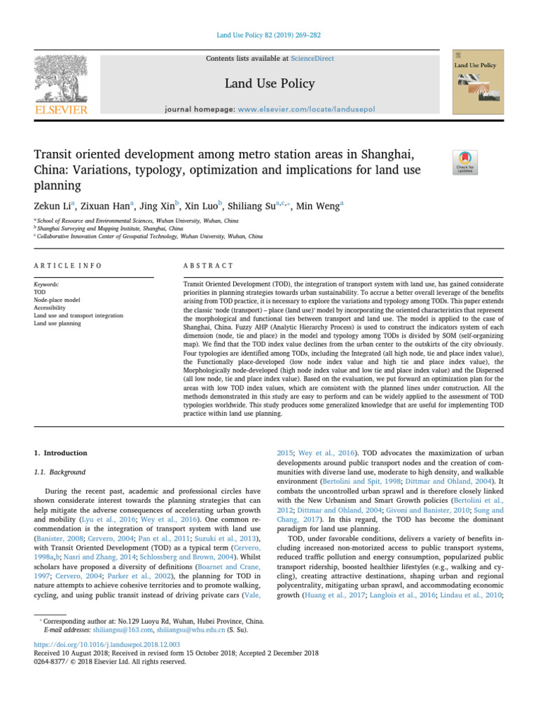 Land Use Policy: Zekun Li, Zixuan Han, Jing Xin, Xin Luo, Shiliang Su ...