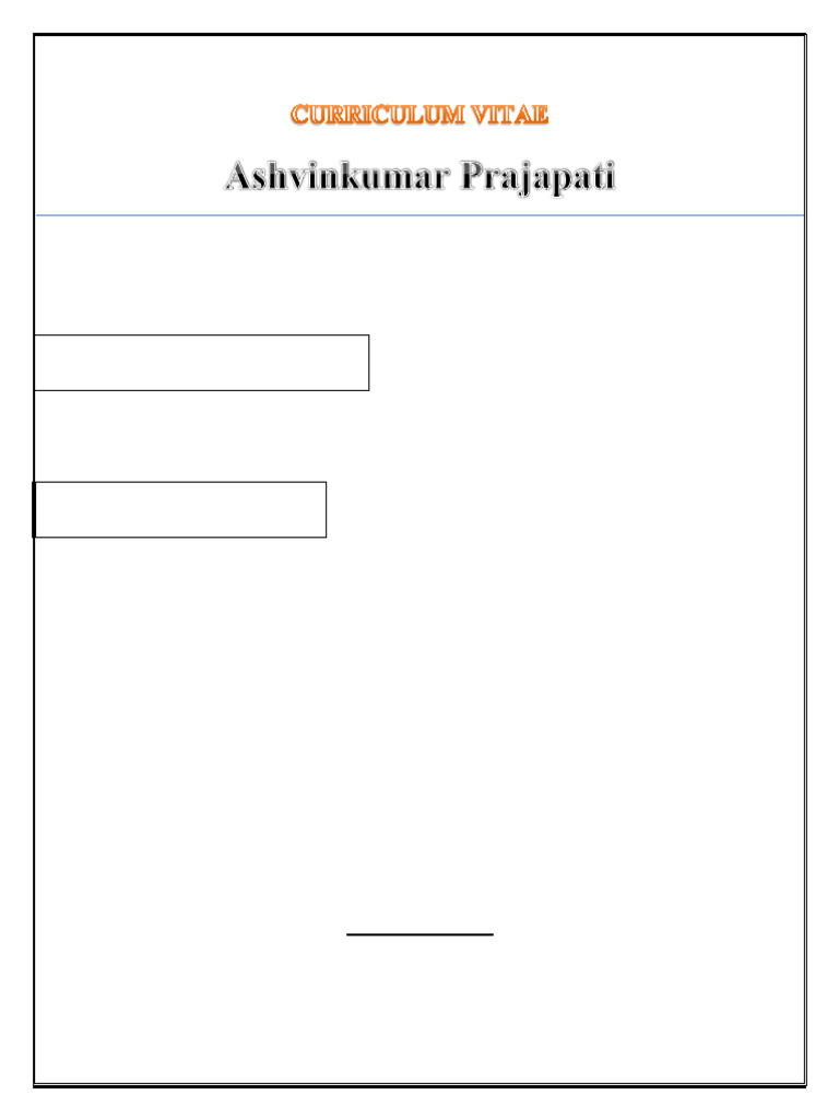 Resume Ashvin Kumar Prajapati | PDF | Employment | Salary