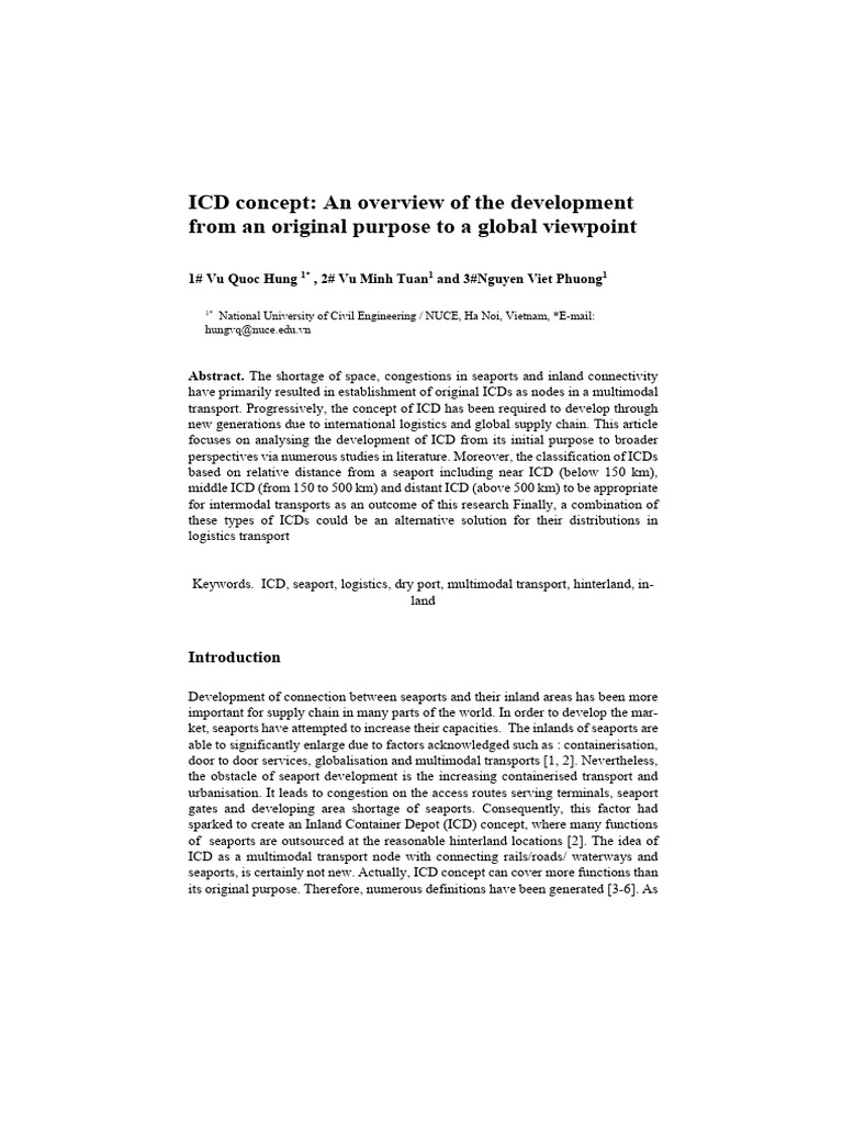 Icd Concept an Overview of the Development From an Original Purpose to ...
