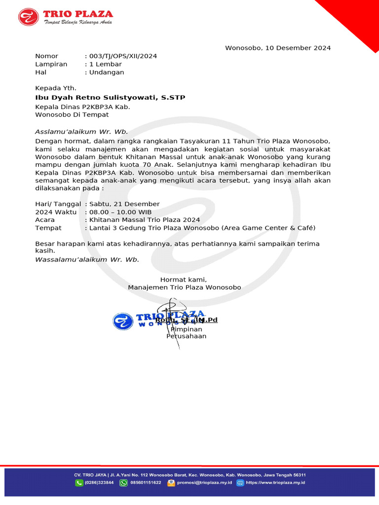 Undangan Khitanan APSAI | PDF