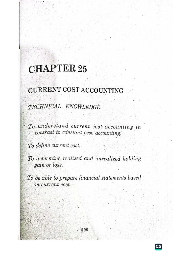 Current Cost Accounting | PDF