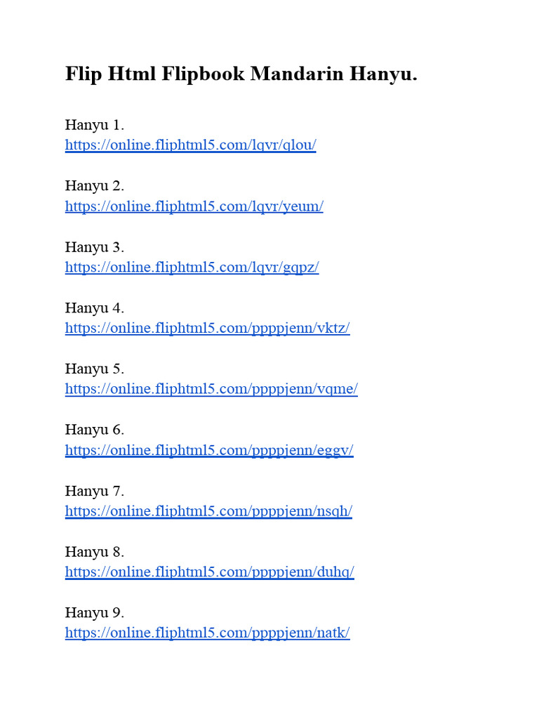 Flip HTML Flipbook Mandarin Hanyu | PDF