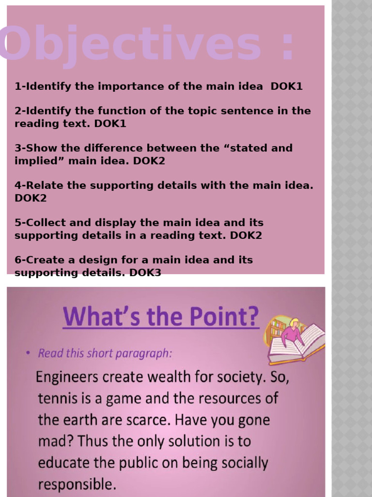 Main Idea and Supporting Details | PDF