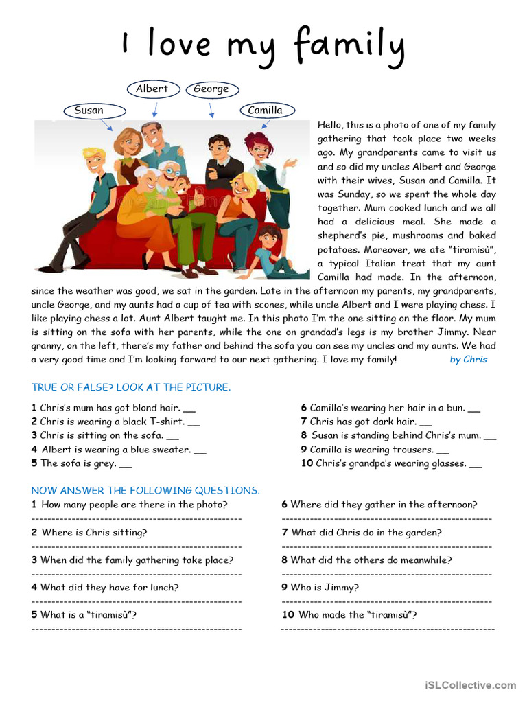 Easy Reading - I Love My Family | PDF | Cuisine | Foods