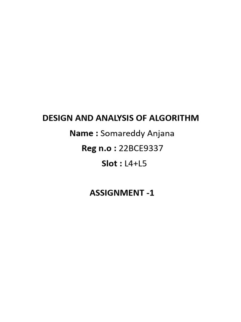 22BCE9337(DAA-Lab Assignment-1) (1) | PDF