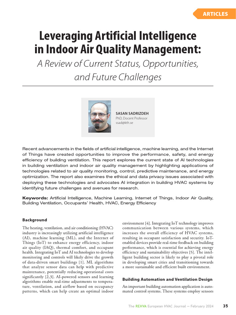 Leveraging Artificial Intelligence in Indoor Air Quality Management_ a Review of Current Status ...