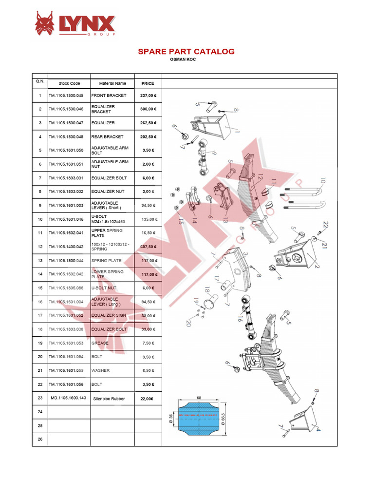 Lynx Spare Parts Catalog | PDF