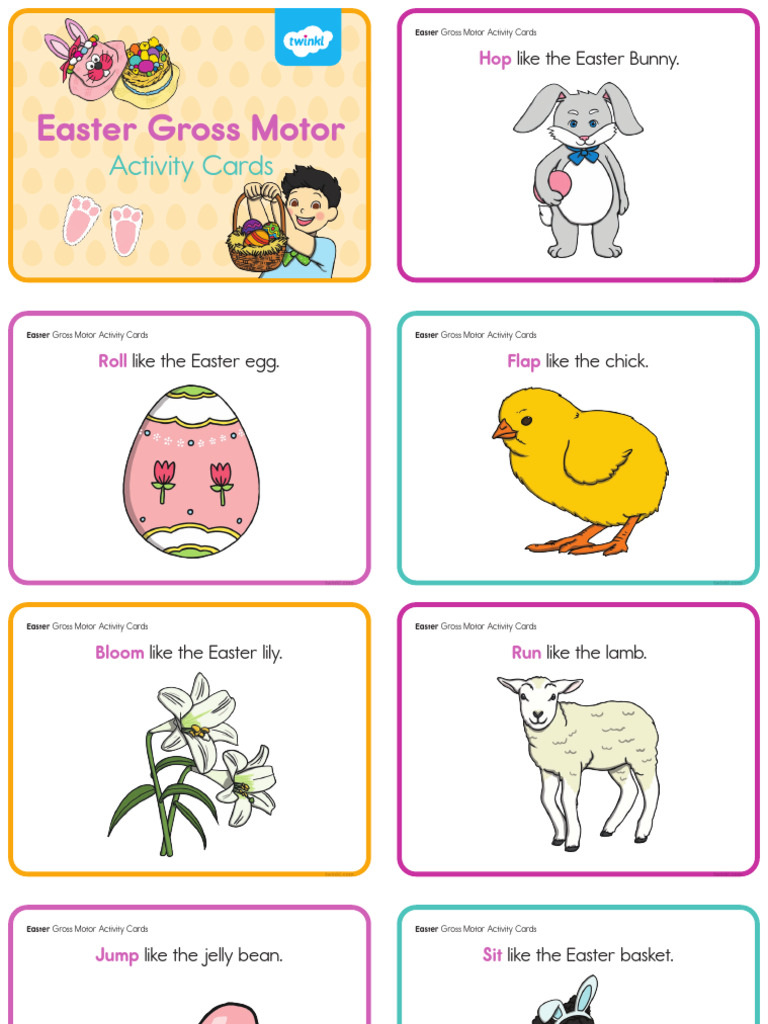 Easter Gross Motor Activity Cards Us PD 1 Ver 1 | PDF